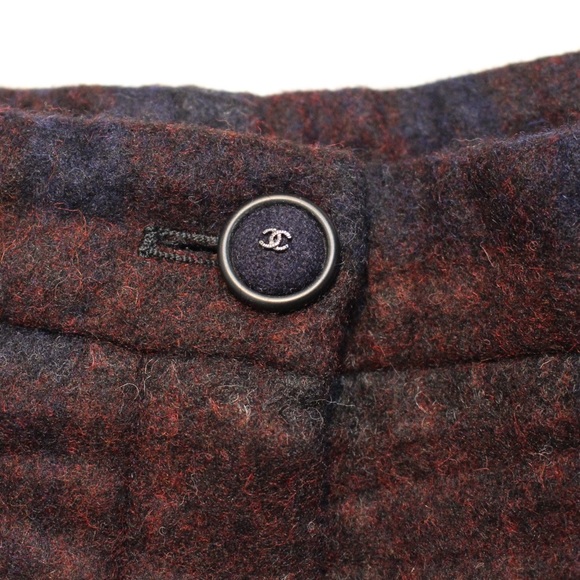 CHANEL | Pants & Jumpsuits | Chanel Plaid Wide Leg Pants | Poshmark